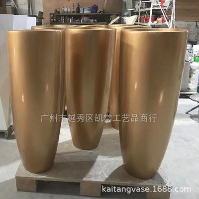 简约JY33004金色玻璃钢落地大花婚庆酒店喷前家台售楼处居瓶软装