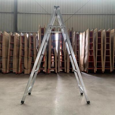 镀锌折YA-DXT-3行叠子人字走铁梯用工程伸缩加厚便家捷式梯子