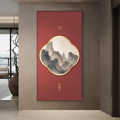 中式入户玄关装饰新画大气山水墨水画酒画店走廊过道NIZ壁画楼梯