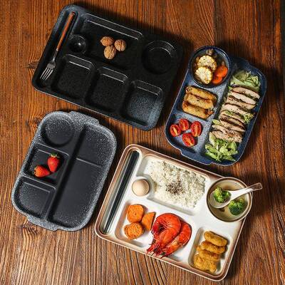 日陶式餐具瓷盘盘分格盘子餐分餐盘多格家用商DGR用隔大人一人食