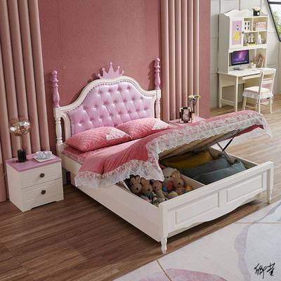 可拼拆双人床子床拖床童约抽拉QHE实木现代简主卧上儿档次母拼接