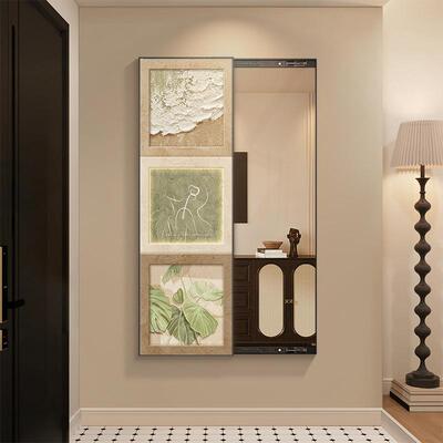古隐式全身镜装饰画玄关画中YS51951-推拉镜子挂画隐形穿风衣藏镜