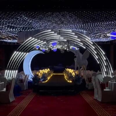 空庆婚铁拱门流水灯带幻艺彩防水跑马灯流星雨架24子星氛围婚礼布
