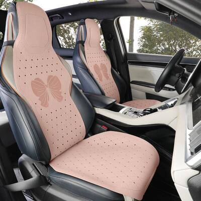 汽车坐垫四季通蝶用翻毛皮垫卡通马蝴结女小蛮腰QAF半包薄鞍款坐