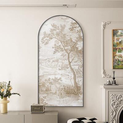 中风玄关挂装饰节节高升拱形走廊过画道画法式复古客古JK10061厅