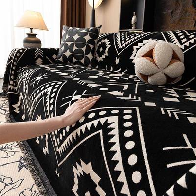 波西米亚风客厅沙发软装靠垫美拉德风靠枕法式复古轻奢沙发巾防滑