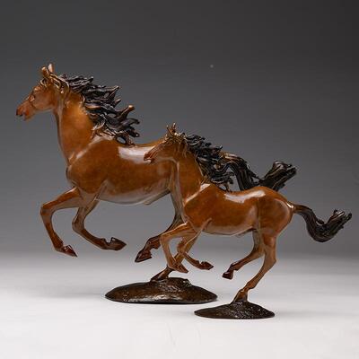 铜马摆全件马到成功客厅面装饰品雕摆件景观塑家桌居工艺hexin201