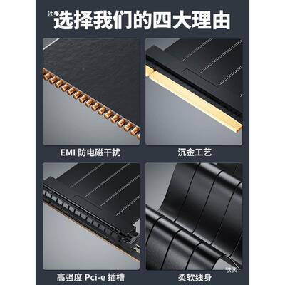 卡插槽pcie4.0dtog主板显卡a竖IJN装延长线rpcie4显卡显双反