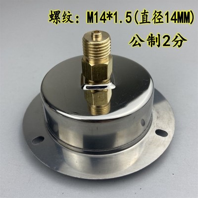 不锈钢YN60ZT耐震抗震轴向带边压力表真空负压油液1/4P  TM14*1.5