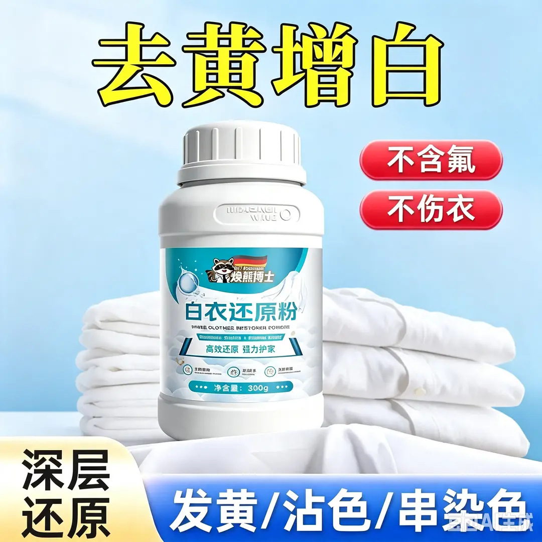 焕熊博士白衣还原粉漂白剂去黄增白不含氟不伤衣深层还原亮白翻新