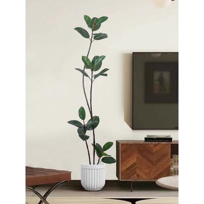 绿植室橡皮树客厅大地盆栽内绿植仿生植物F7767H85轻假奢落摆件