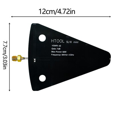 SL10 mini 对数周期天线 50KHz-3GHz 低频段高增益定向接收天线