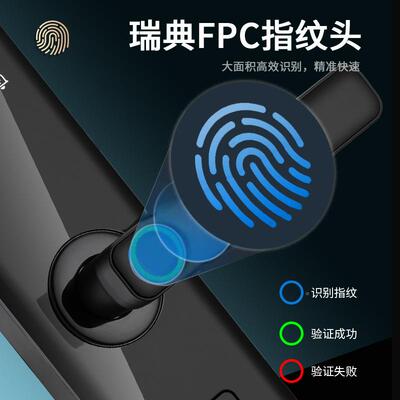 半自动指纹防盗门锁密码锁一握开能锁刷卡子锁智出租房K30入电户
