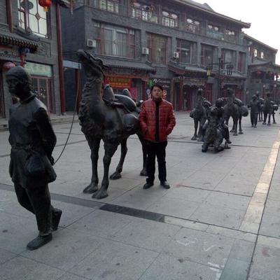 铸铜茶马古道古代商队马帮人物雕塑大西北民风民俗铜雕塑