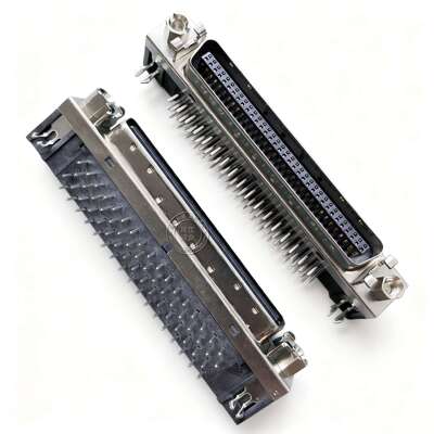 台产SCSI-68Pin焊板公座HPCN型68芯公头焊板公座槽式连接器90度弯