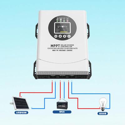 230V输入MPPT太阳能控制器40A60A120A光伏发电全自动12 V-96V通用