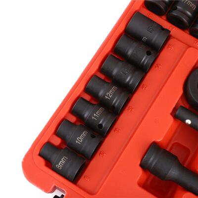 加长风炮套筒套装1/2寸短套筒23件套电动扳手大飞套筒头气动