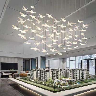 后现代酒店大堂别墅楼梯大吊灯艺术个性飞鸟客厅餐厅沙盘商用灯饰