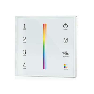 钢化玻璃触摸?板DMX512主控T15-1 4区RGB+CCT10动态模式10级亮度