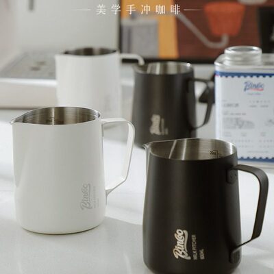 拉花泡B奶o打杯奶盅缸o拉花杯缸拉花奶咖啡不锈钢cin神器压纹尖嘴