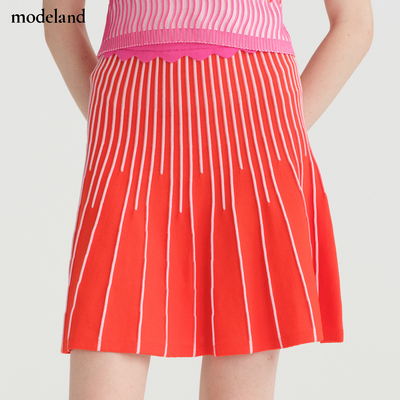 【设计师款】eli.zac彩色条纹针织高腰网球半裙modeland买手店