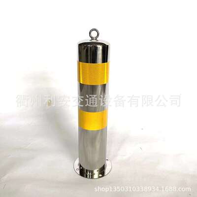 不锈钢警示柱 路口反光警示桩 traffic bollard