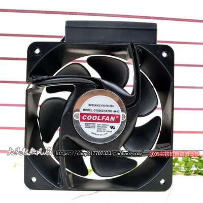 COOLFAN 16062 G16062HA2BL-W-C 220v耐高温 机柜冷却 16cm风扇
