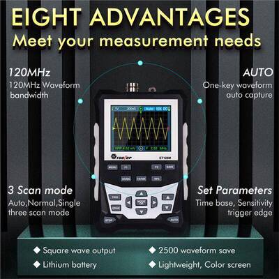 ET120M 迷你示波器 超频带宽120MHZ  500Msps采样率