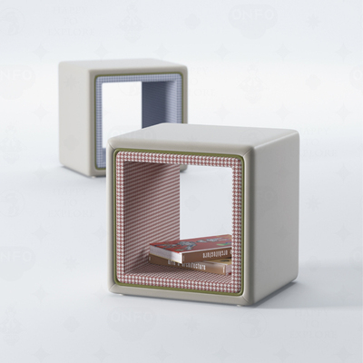 ONFO方糖牀头柜儿童房家俱实木软包牀头柜书V架收纳柜收纳箱