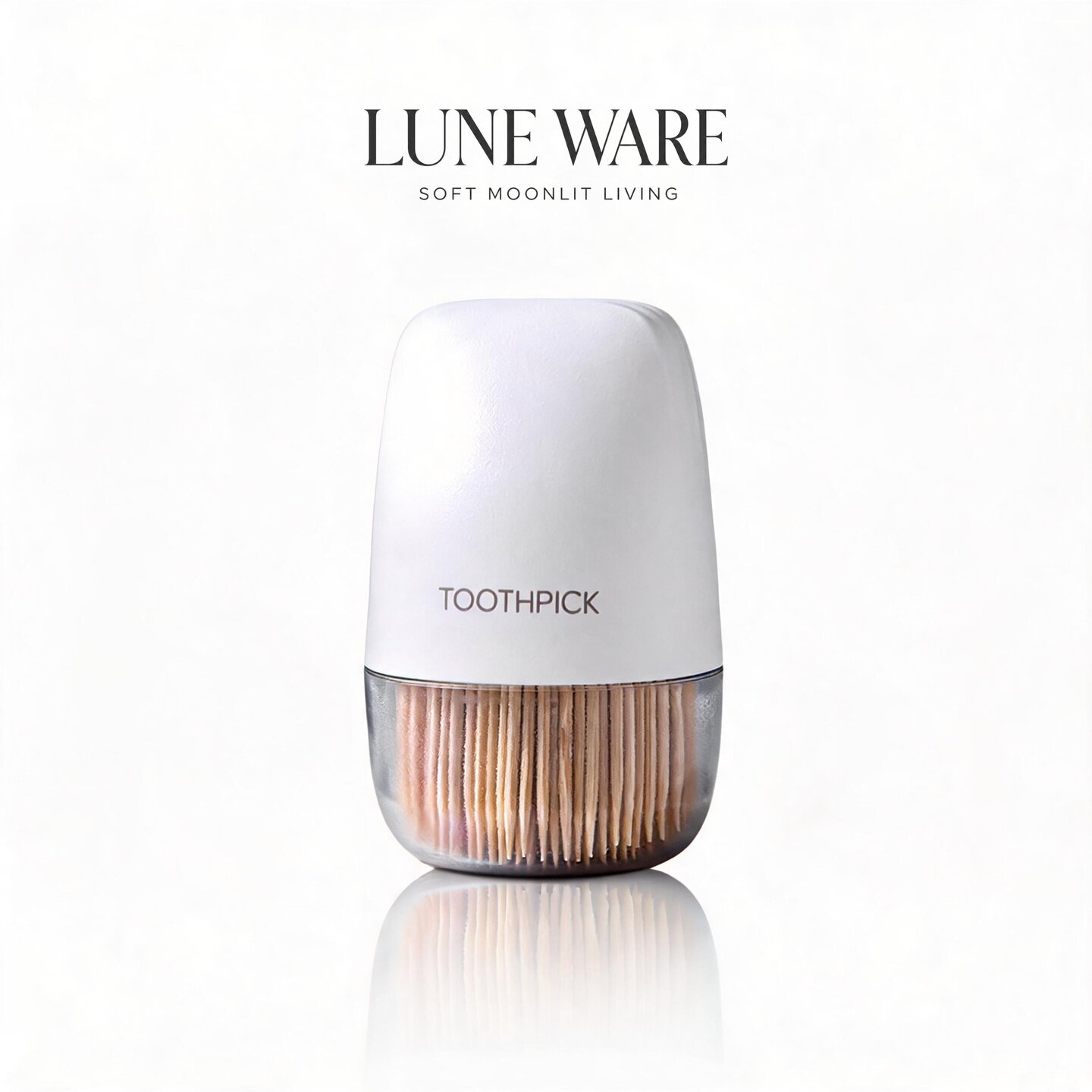 LUNE WARE▪牙签盒奶油风牙签筒轻奢高级高档家用收纳盒带盖防尘