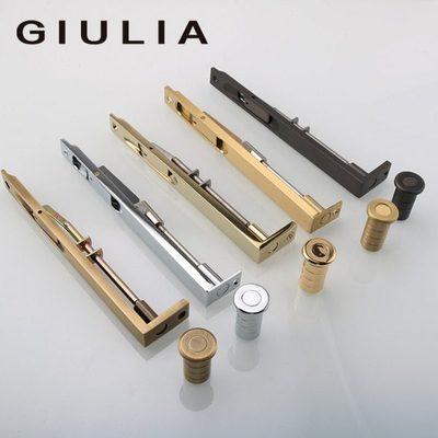 GIULIA黄铜金色暗装天地8寸插销双开门子母门12寸暗插大门固定插