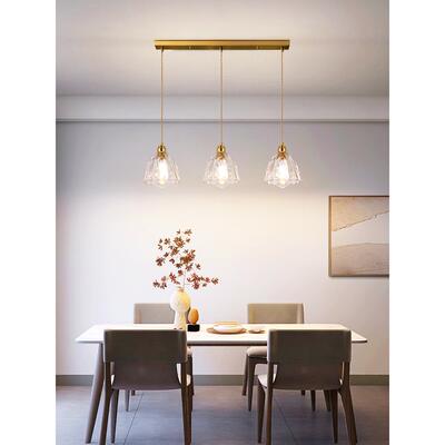 餐9721吧厅吊灯式三头玻璃吊灯具现代简约家用餐7桌饭餐厅灯台灯2