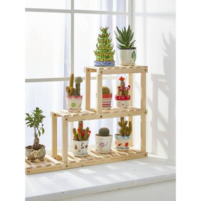 窗花台架子阳台置式物架实木质多层室内客厅落地多肉花MLS20190飘