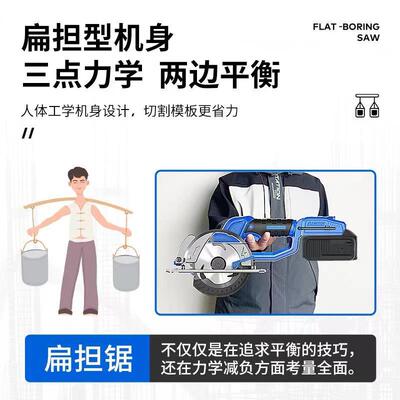 大功率单锯5.5寸电手圆锂电扁担石材切锯割机木工1锯40多功垒LYM