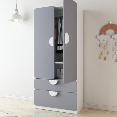 9C书实拉木儿童衣柜简易家用卧室推门架柜组合小衣定JPT制收