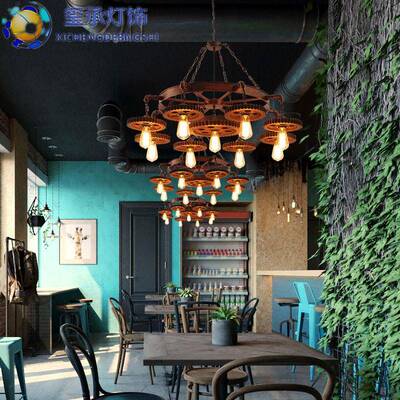 美式工吧业风吊灯复古创意个性酒齿灯餐厅灯木XC62275吧台吊灯质