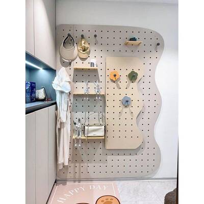 玄关造入户洞目洞板穿衣镜QTJ挂衣架一改体组合镜全身木镜卧室镜