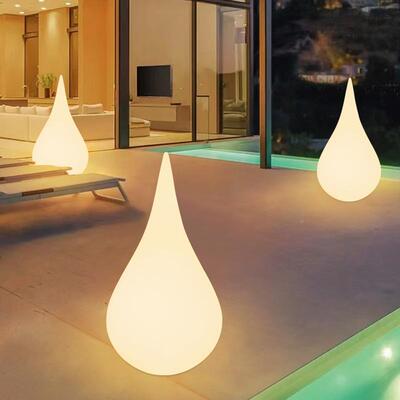 现代简约LED水滴氛围RGB炫彩柱513路引灯厅客卧室圆方柱落灯地灯
