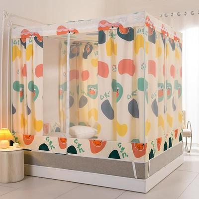 E4C防蚊防摔蚊帐家用室卧床帘一38n2HXaj体式防尘加床幔闭密全封