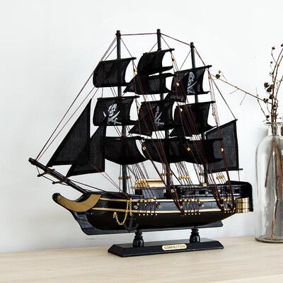 一帆风顺帆创艺模型摆FYJL2017件木船质装饰品意客厅玄关办公室小