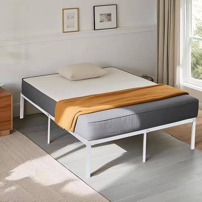 亚zdc-001马双人铁艺床木铁架床逊底带大容量收纳休抽现代简约家