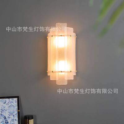 意利背景墙客厅装饰744灯现代简约轻奢玻卧室大头酒店客璃房壁床