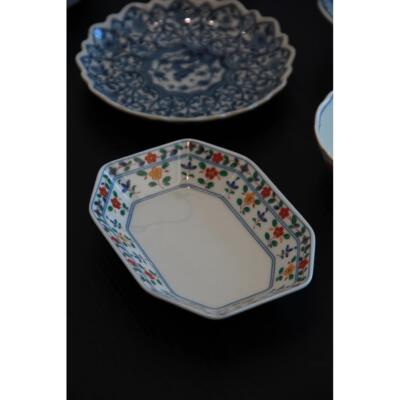 cedar八角盘餐具碎花餐盘陶瓷家用盘子甜点盘高温瓷白瓷果盘