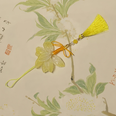 原创古风手工双面刺绣流苏挂件