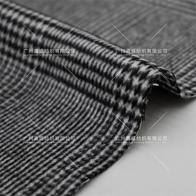 黑白千鸟时格双面呢装外套面3料冬季羊JBU新款毛蚕丝混纺W8151