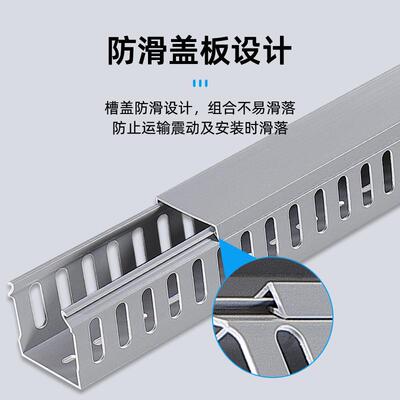 PV闭C塑料行0线*40*80封口50口60*50连齿型灰色电箱HDI控制电柜走