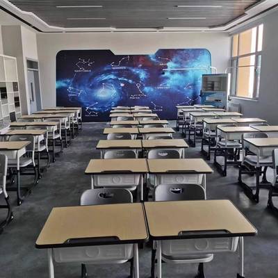 中学小生儿学习桌升单人加sy-56厚C型降课桌椅学校辅导班学生课桌