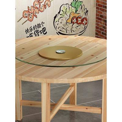 t实f木圆餐桌圆椅组合形加厚折叠带转盘酒ISC店大桌面板餐厅饭店