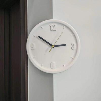 科技装饰色墙角简约现音FmjPr4kt代打孔免艺孔术数字遮挂钟静纯钟
