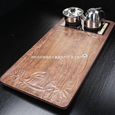 全自动茶盘实体木壶家用茶台烧水一办hgc10215公套室新款大茶海装